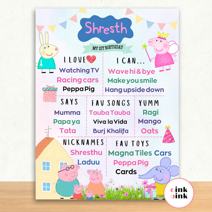 Peppa Pig Chalkboard – oinkoink01
